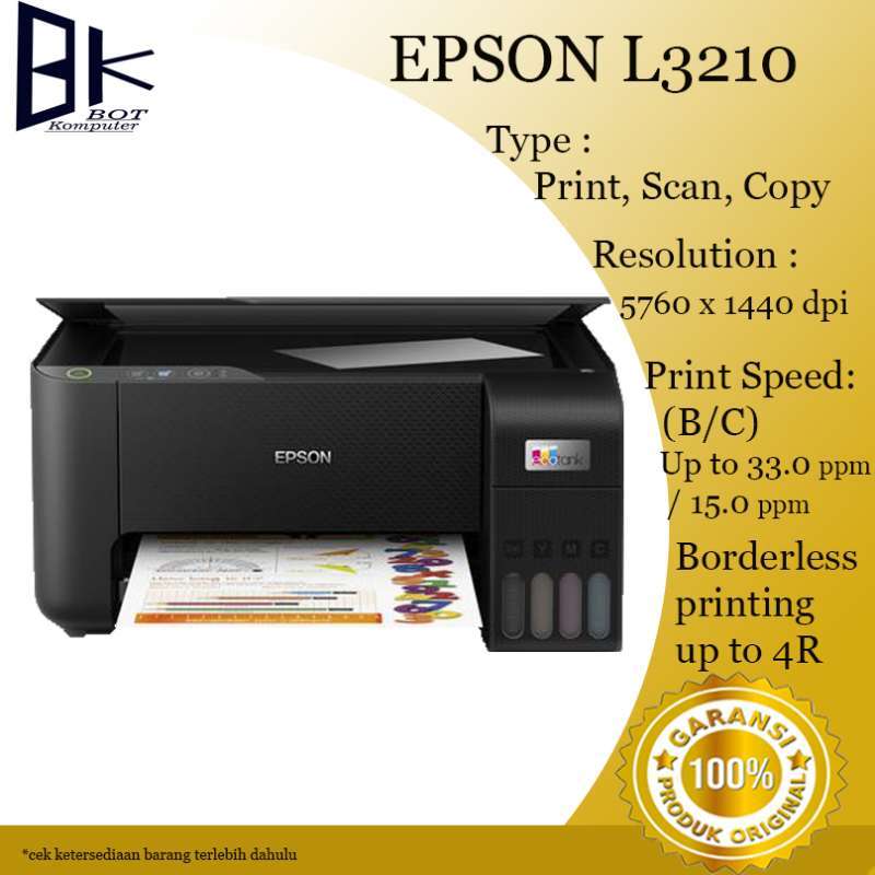 Jual Epson EcoTank L3210 A4 All-in-One Ink Tank Printer (Print-Scan-Copy) di Seller BotKomputer ...