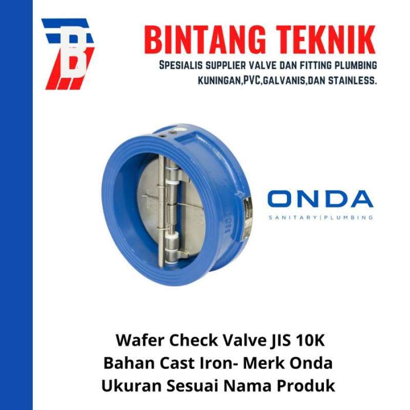 Jual Wafer Check Valve 2 Inch Cast Iron Jis 10k Merk Onda Di Seller ...