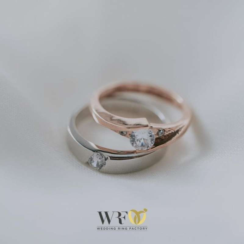 Jual Cincin Single Pria Tipe 1 Stone - Finishing White Glossy - Platina 10% Di Seller Wedding ...