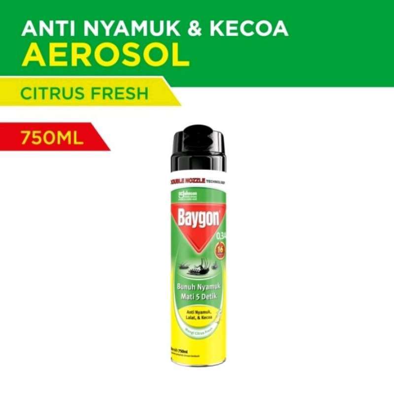 Jual Baygon Aerosol Double Nozzle Citrus Fresh 750 Ml Di Seller Maju ...