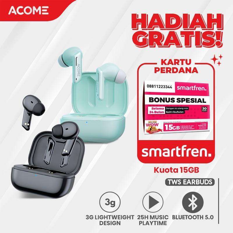 Jual Acome True Wireless Earbuds Headset Bluetooth 5.3 Tws Led Garansi ...