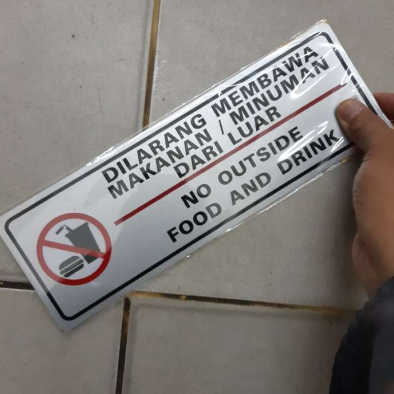 Jual Stiker Tulisan Dilarang Membawa Makanan/Minuman Dari Luar di ... Jual Stiker Tulisan Dilarang Membawa Makanan/Minuman Dari Luar di ...