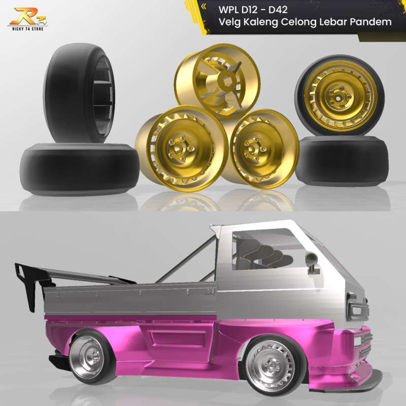 Jual WPL D12 WPL D42 Velg Kaleng Celong Lebar Pandem - RC Drift 3D ...