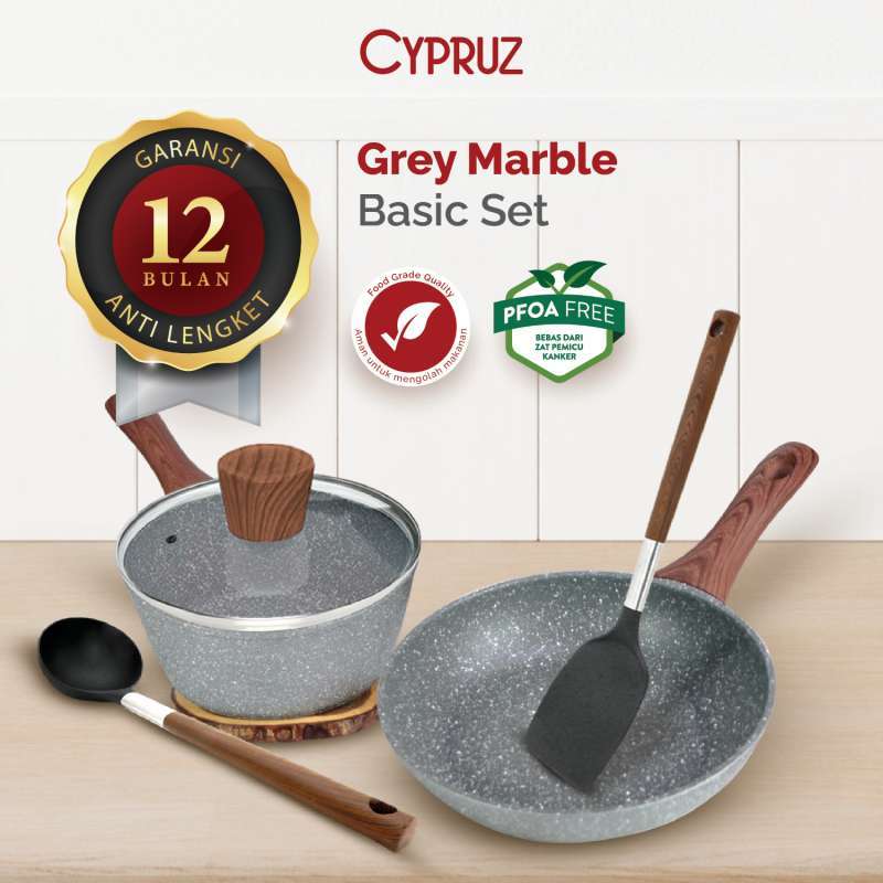 Jual Cypruz Paket Marble Cookware / Grey Marble Complete Set Pi-0901 Di Seller Cypruz ...