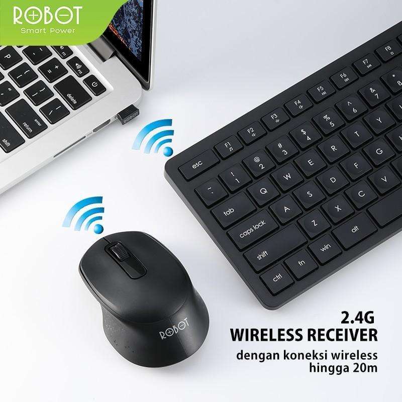 Jual Keyboard Wireless Robot KM4000 Combo Optical Mouse Receiver Usb PC di Seller Metoocel ...