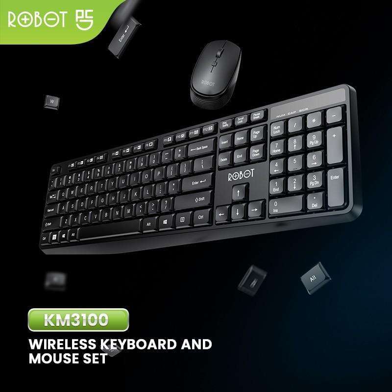 Jual Robot Portable Mini Wireless Set Combo Keyboard And Mouse Km3100 ...