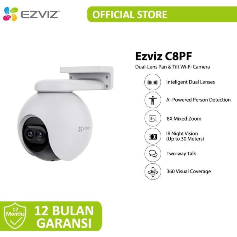 Jual Ezviz C8PF Dual-Lens 4 x Zoom Pan & Tilt Wi-Fi Zoom Ip Camera di Seller Ezviz Store - Ancol ...