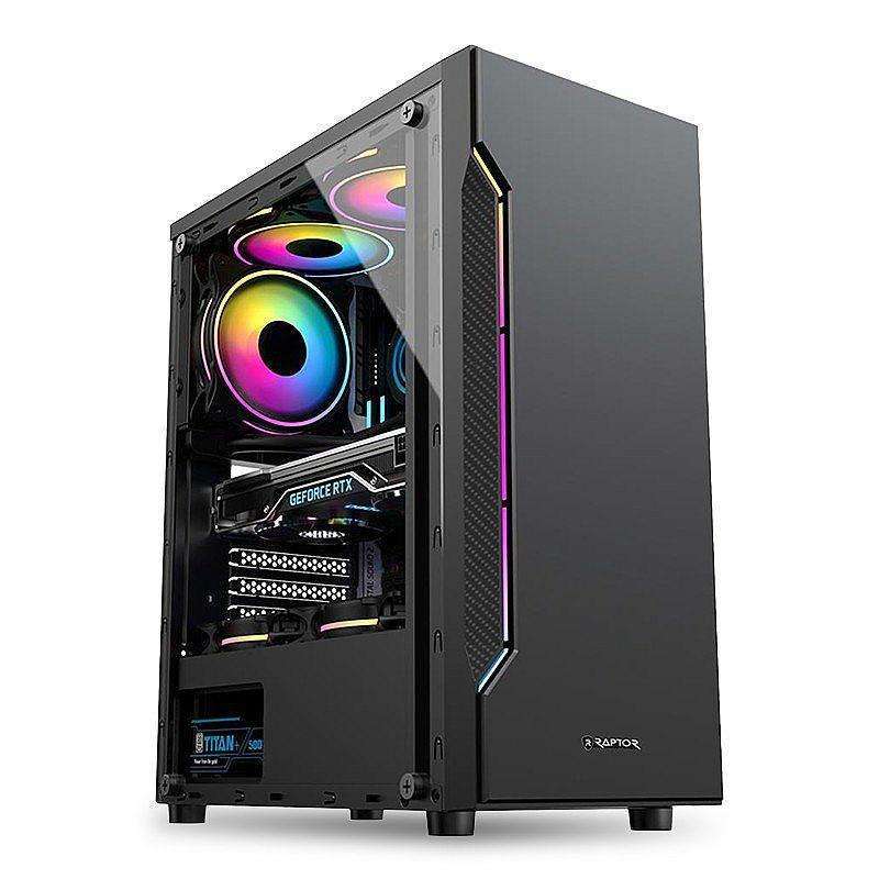 Jual Raptor Black Strike 1651 Free RGB LED Strip ATX Gaming Case di ...