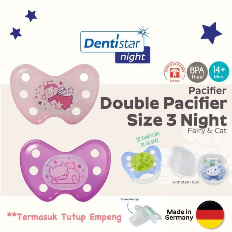 Promo Dentistar Orthodontic Double Night Pacifier Empeng 14 Bulan Ke ...