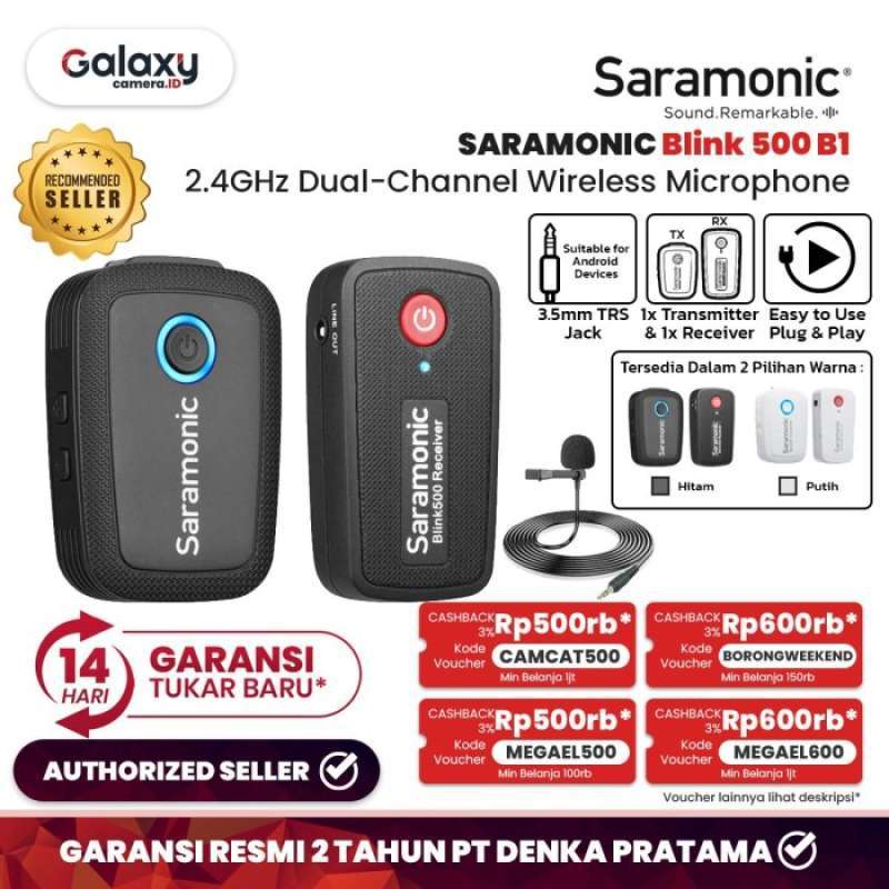 Promo Saramonic Blink 500 B1 Ultracompact Wireless Clip-On Diskon 10% di Seller Asad Store ...