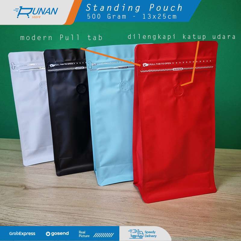 Jual Coffee Standing Pouch 500 Gram - Packaging Kopi 500g Valve Katup ...