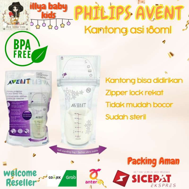 Jual PHILIPS AVENT KANTONG ASI 180ML | AVENT BREASTMILK STORAGE ISI ...