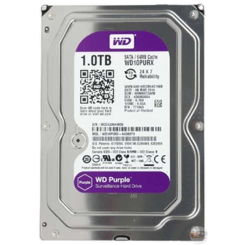 Jual WD (Western Digital) Hard Disk Internal 1 TB SATA Purple Original ...