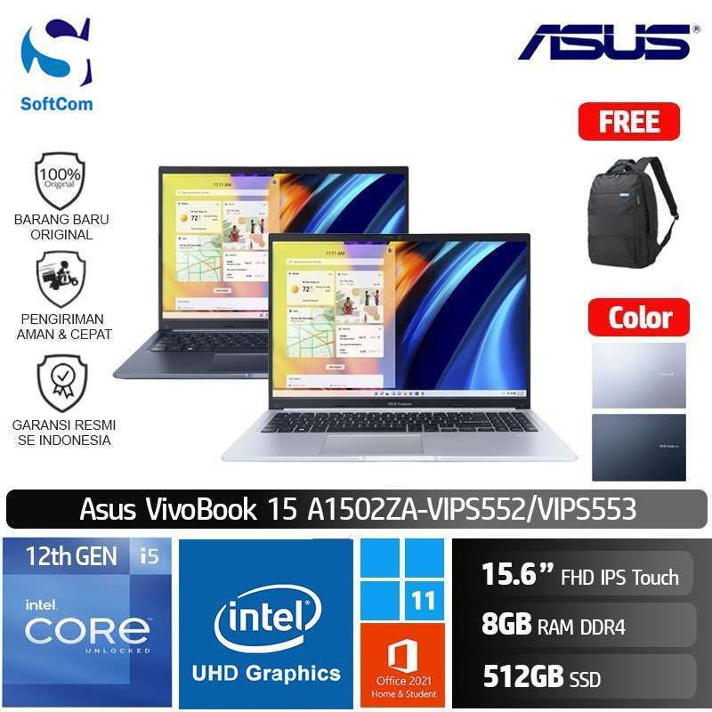 Jual Asus Vivobook 15 A1502za Vips552 Vips553 Notebook [core I5-1235u/8gb/512gb Ssd/15.6touch ...
