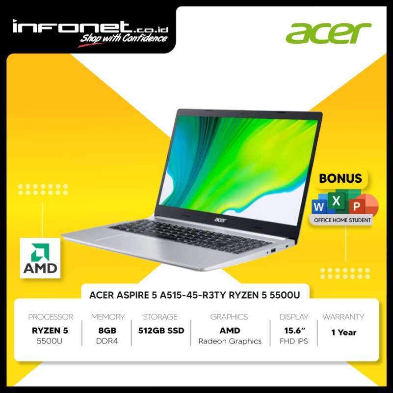 Jual Acer Aspire 5 A515-45-r3ty R5 5500u 8gb 512gb 15.6 W11 Di Seller ...