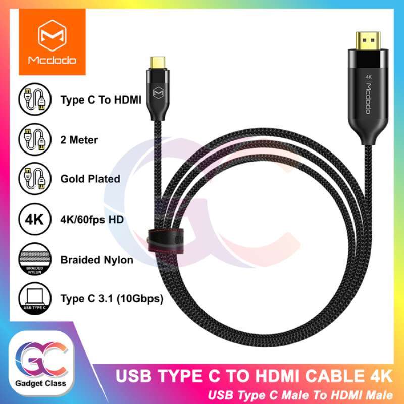 Jual Mcdodo Kabel Usb Type C To Hdmi Cable 4k Hd MacBook Samsung Tv ...