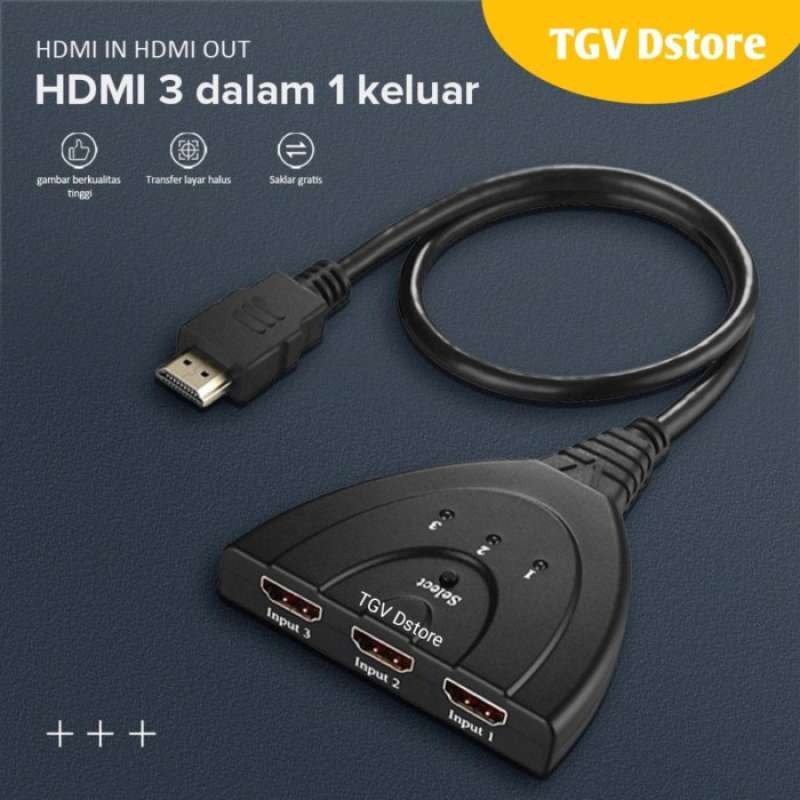 Promo Hdmi Switch 3 Port 3 Input 1 Output / Hdmi Selektor 3 Port Diskon ...