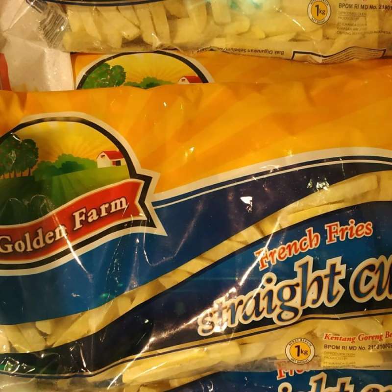 Jual Golden farm french fries straight cut kentang potongan beku. 1 kg ...