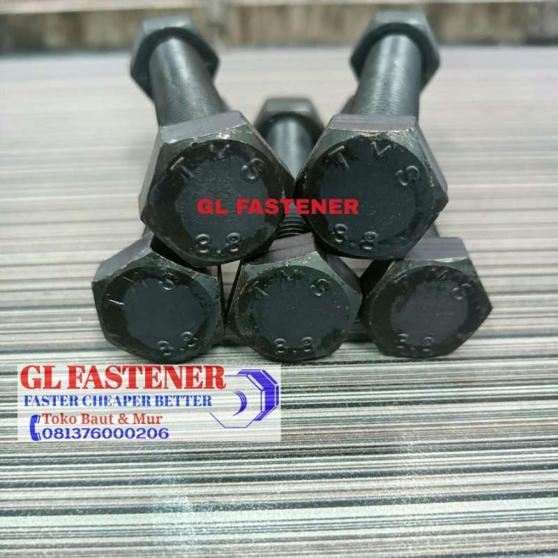 Jual Baut Mur Baja 8.8 M14 X 90 Htb Grade 8.8 Kunci 22 Full Drat P2.0 Ft Di Seller Gl Fastener ...