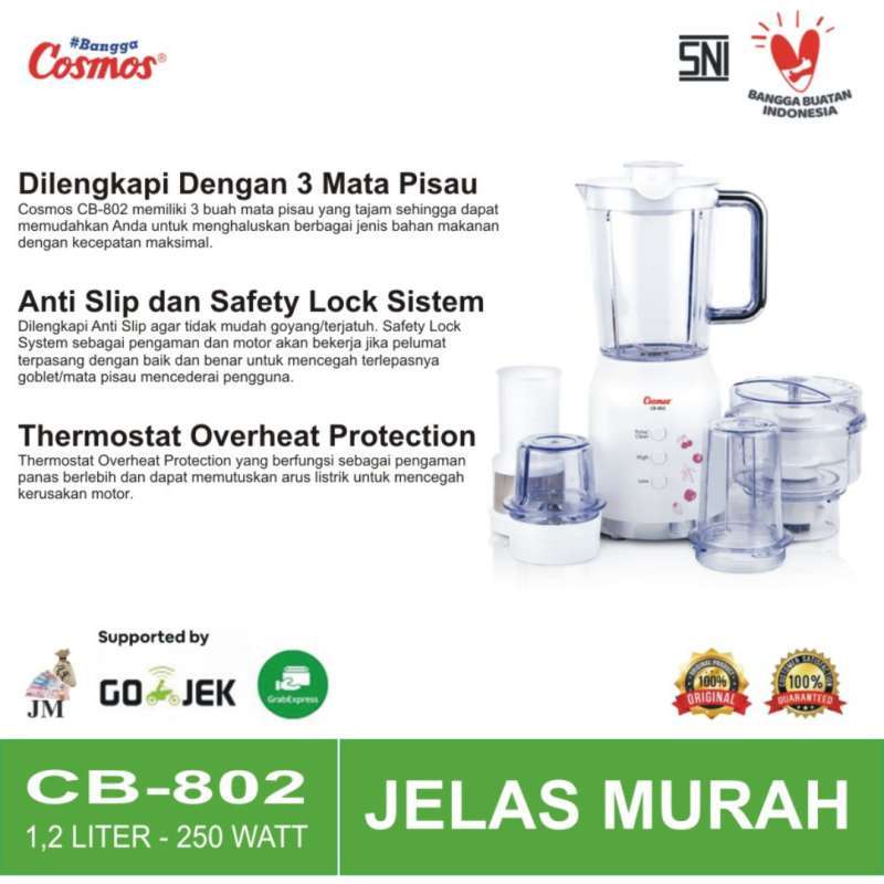 Jual Cosmos Blender Plastik CB-802 Multifungsi 5in1 - 1,2 Liter CB802 ...