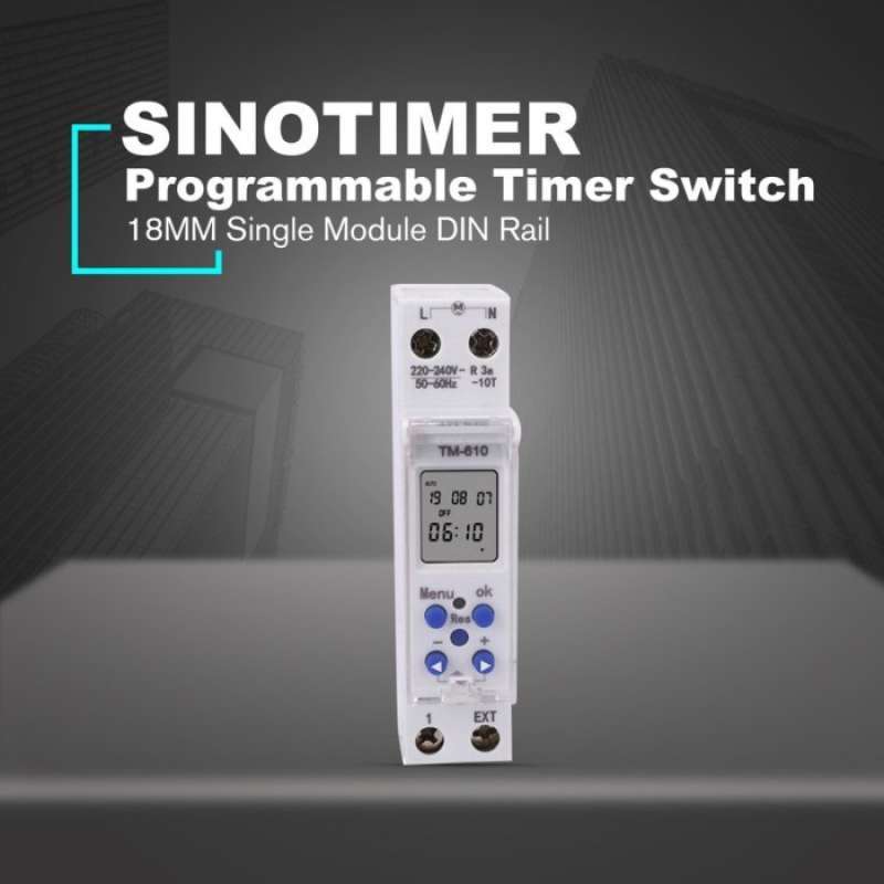 Jual 1210 Sinotimer 220v Tm610 1p Modul Timer Din Rail Programmable Di ...