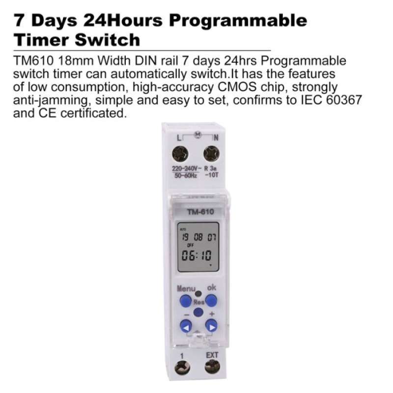 Jual 1210 Sinotimer 220v Tm610 1p Modul Timer Din Rail Programmable Di Seller Cullen Darrel ...