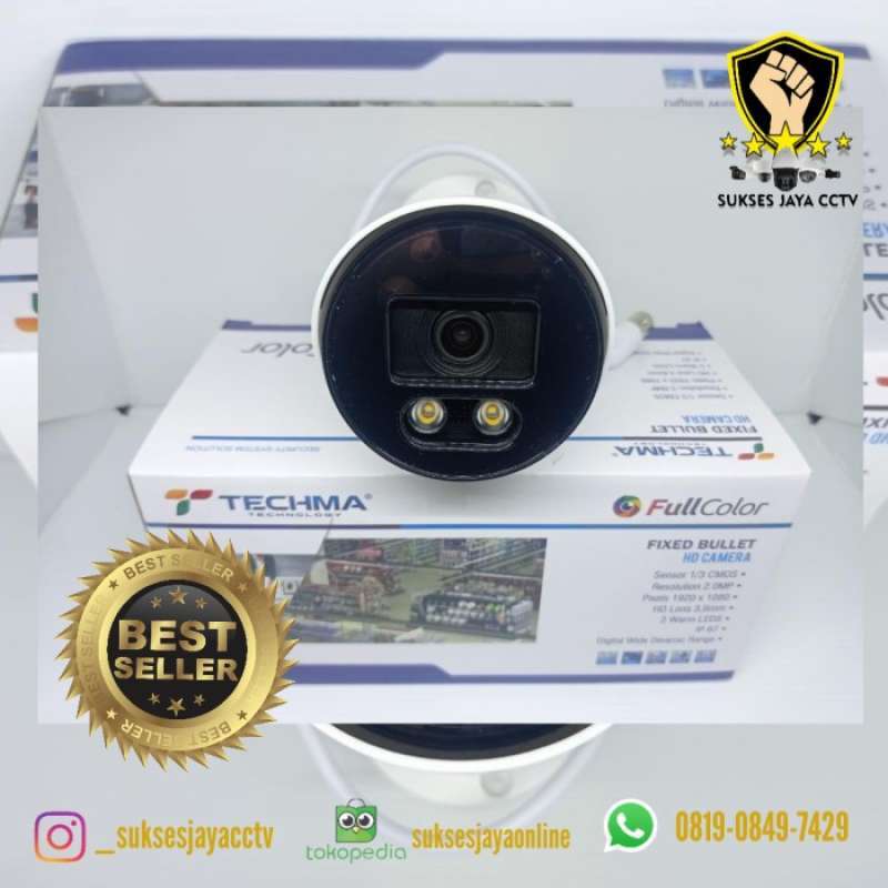 Jual Techma Kamera Cctv Outdoor Full Color Tcm-A1620Fc 2Mp Colorvu ...