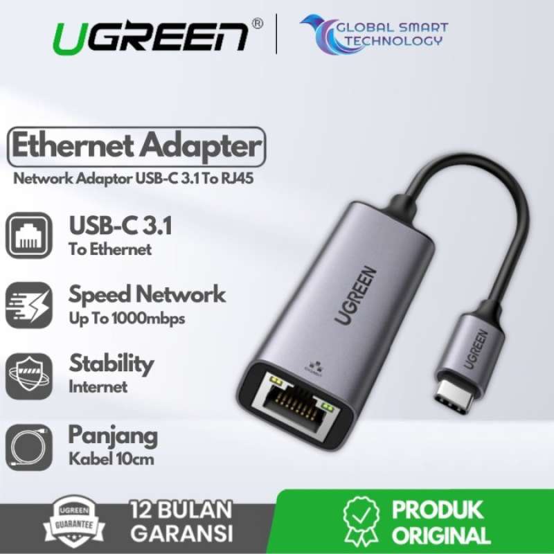 Jual Ugreen Cm199 Network Adaptor UsbC TypeC 3.1 To Rj45 Gigabit ...