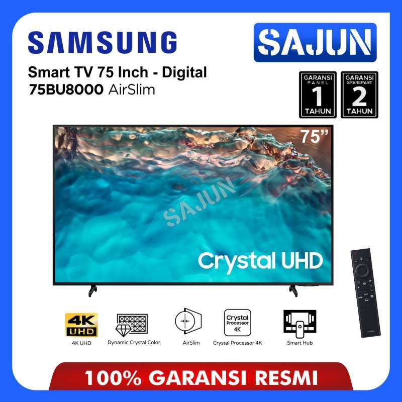 Jual Samsung Smart TV 75 Inch 75BU8000 CRYSTAL 4K UHD di Seller Sajun ...