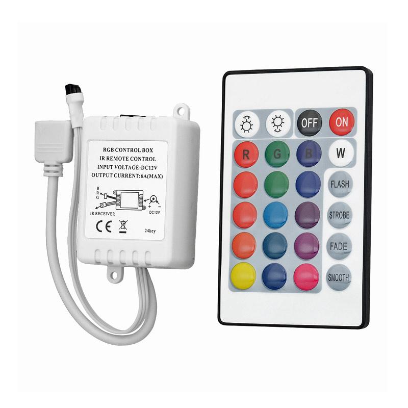 Jual EDS RGB LED Strip Control Box with IR 24-Key Remote Control [DC ...