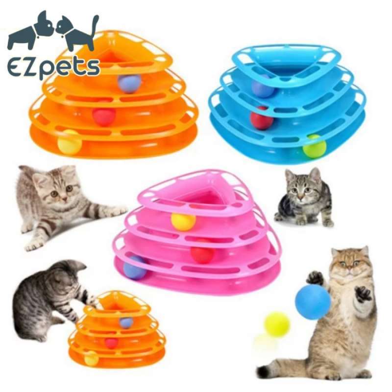 Jual Mainan Kucing Bola Tower Of Tracks Triangular Fun Cat Kitten Toy ...