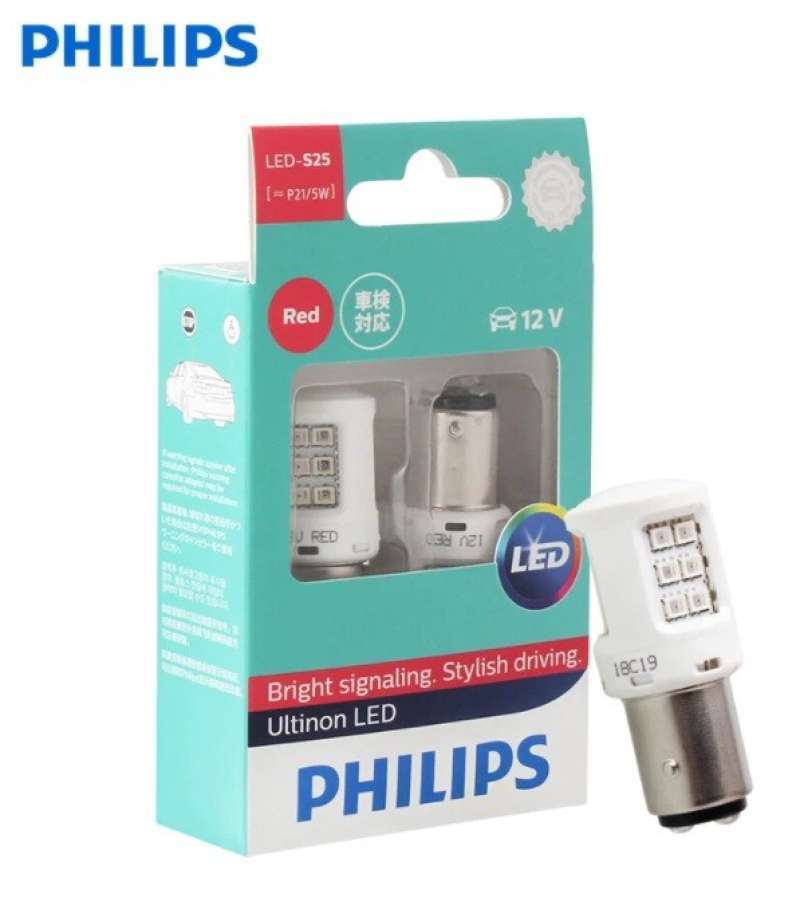 Jual Philips Ultinon LED S25 P21/5W Red - Lampu Rem Putar Merah di ...