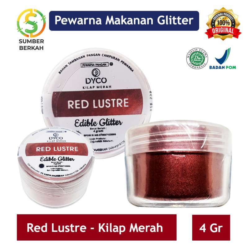 Jual Pewarna Makanan Kue Bubuk Lustre Dust Edible Glitter Kilap Dyco 4 ...