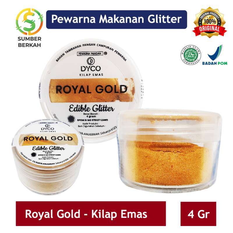 Jual Pewarna Makanan Kue Bubuk Lustre Dust Edible Glitter Kilap Dyco 4 ...