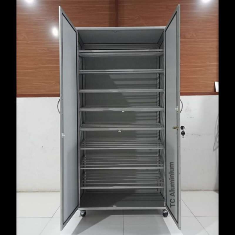 Jual Lemari Sepatu Aluminium Dan Acp Silver Rak Pipa Susun Tanpa Kaca ...