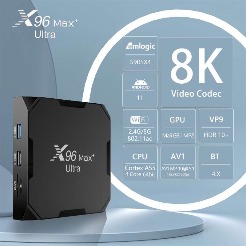 Jual X96 MAX PLUS ULTRA - Android OS Smart TV Box 8K UHD - RAM 4GB ROM ...