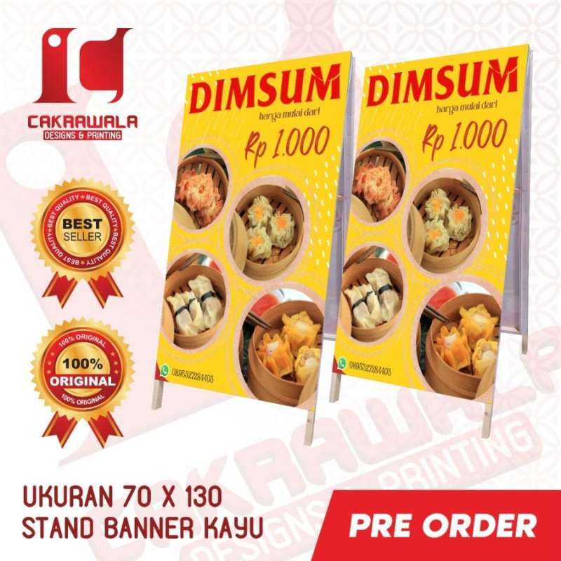Jual STAND BANNER KAYU UKURAN 70 X 130 - SEGITIGA BANNER RANGKA KAYU ...