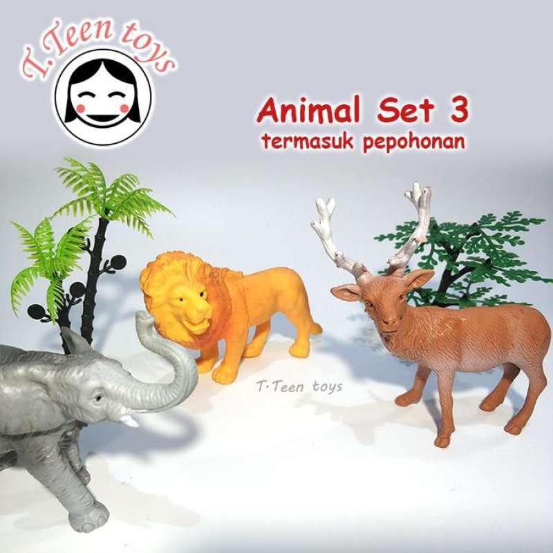 Jual Mainan Hewan Animal Set Zoo 3 / Hewan Binatang Karet World Kingdom ...