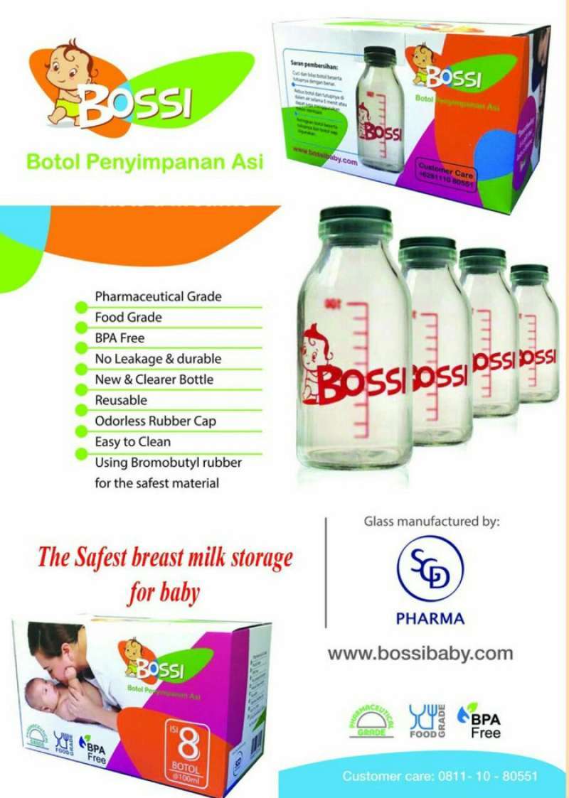 Jual Botol Asi Asip Kaca Vial 100 Ml 100ml Bossi Bpa Free Iso Kualitas ...