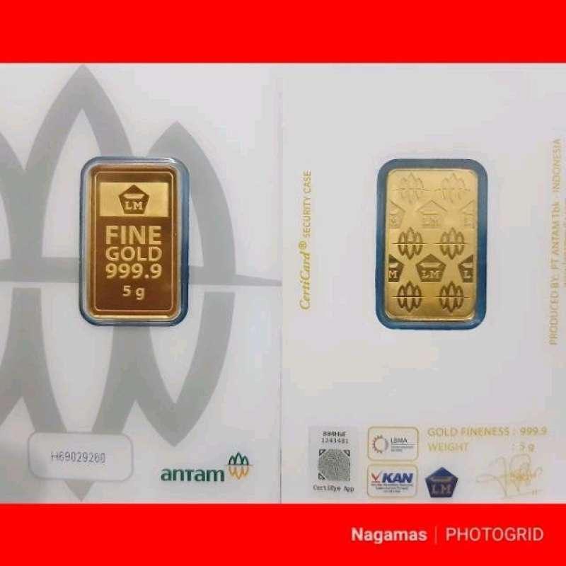 Jual Logam Mulia 5 Gram - Lm Antam - Emas Batangan Kepingan 5 G Di ...