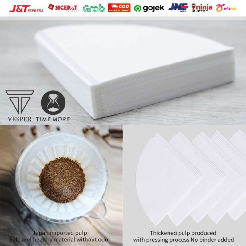 Jual Timemore Coffee Paper Filter / Kertas Saringan Kopi V60 Isi 100Pcs ...