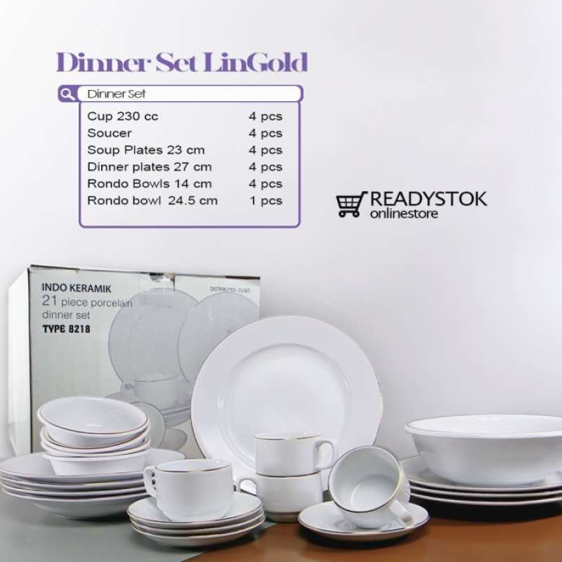 Jual Free Ongkir Dinner Set Porcelain 21 Piece Indokeramik di Seller ...