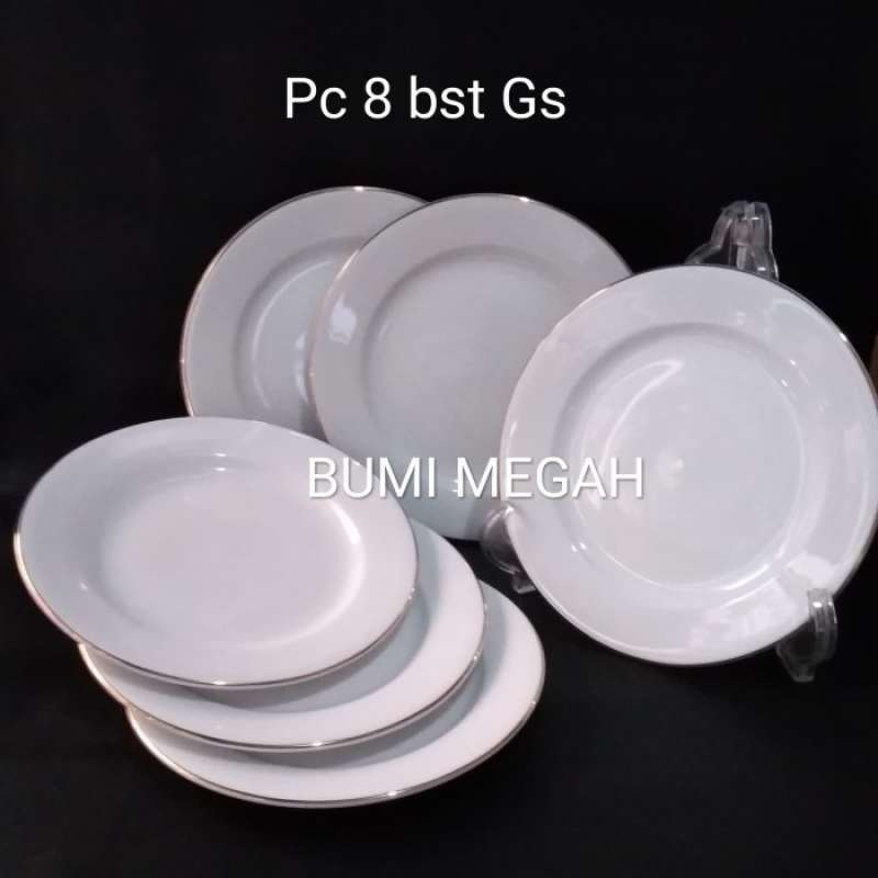 Jual Piring Ceper/Piring Salad Lis Mas 8 Indokeramik (6 Pcs) Indo ...