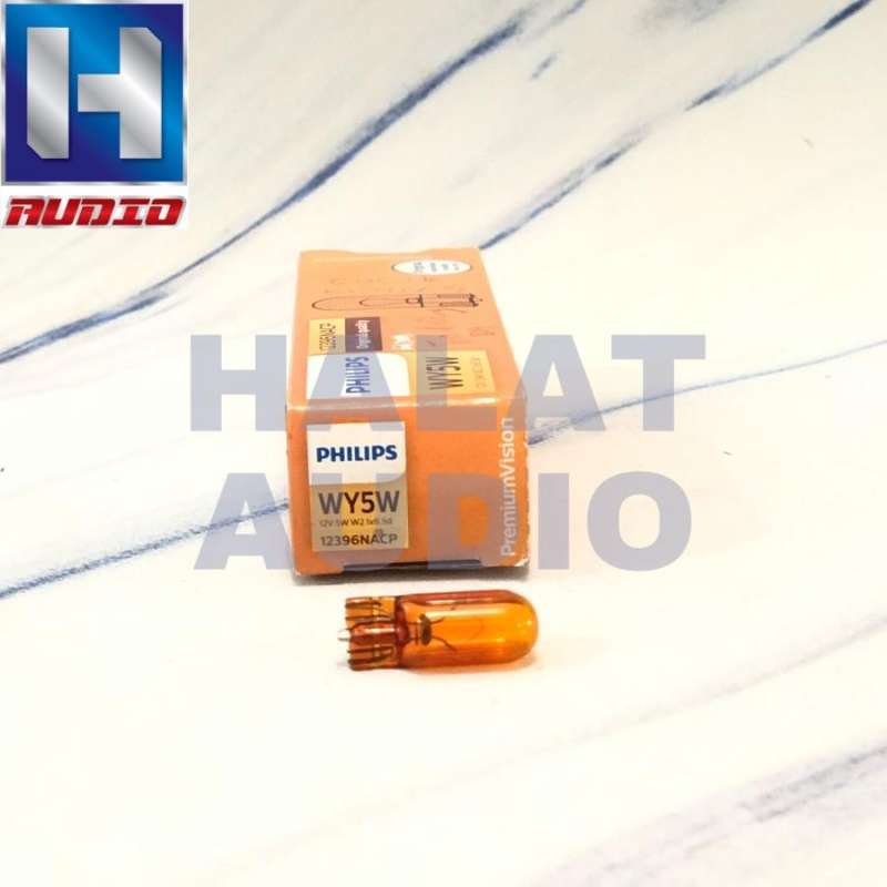 Jual Bola Lampu Halogen Standard Philips T10 Wy5w Kuning / Amber Di ...