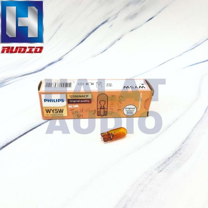 Jual Bola Lampu Halogen Standard Philips T10 Wy5w Kuning / Amber Di ...