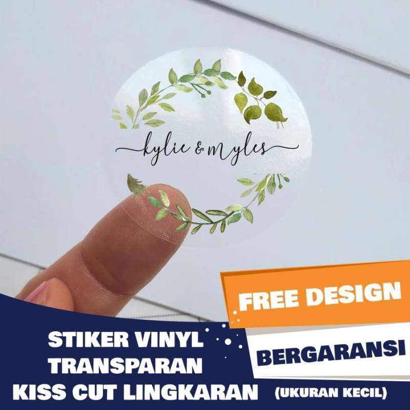 Jual Cetak Stiker Vinyl Transparan Label Anti Air Kiss Cut Lingkaran ...