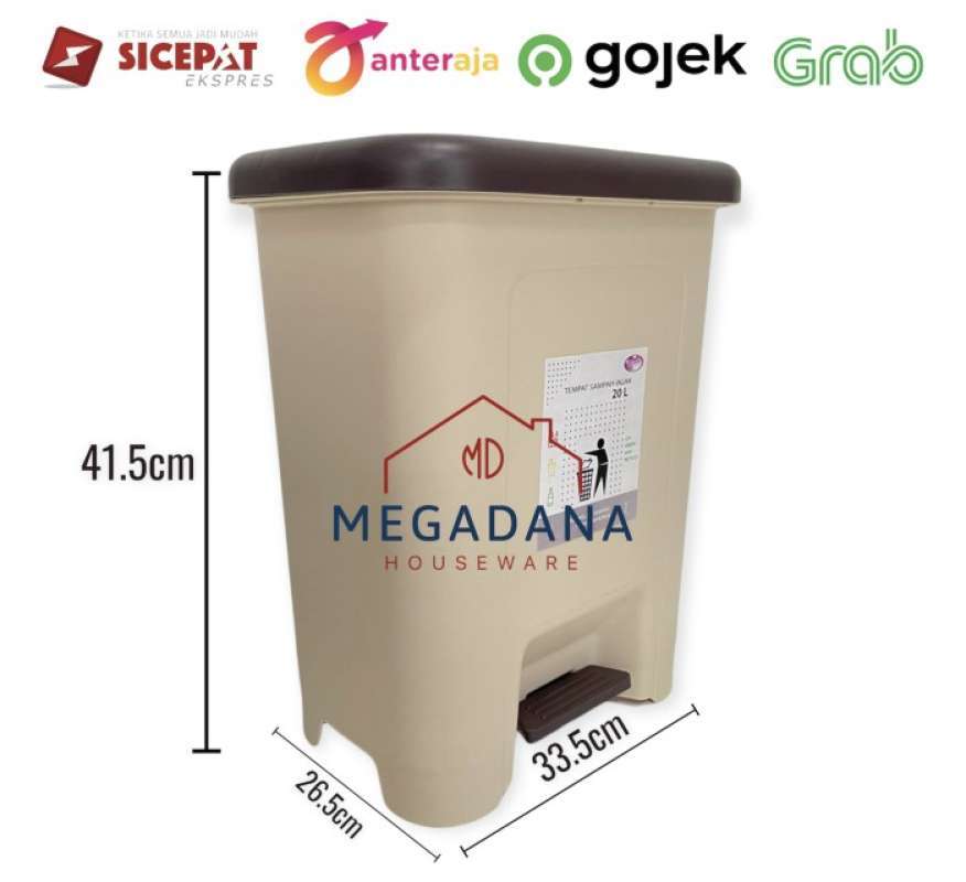 Promo [md] Tempat Sampah Injak 20 Liter/ Tempat Sampah Injak Plastik ...