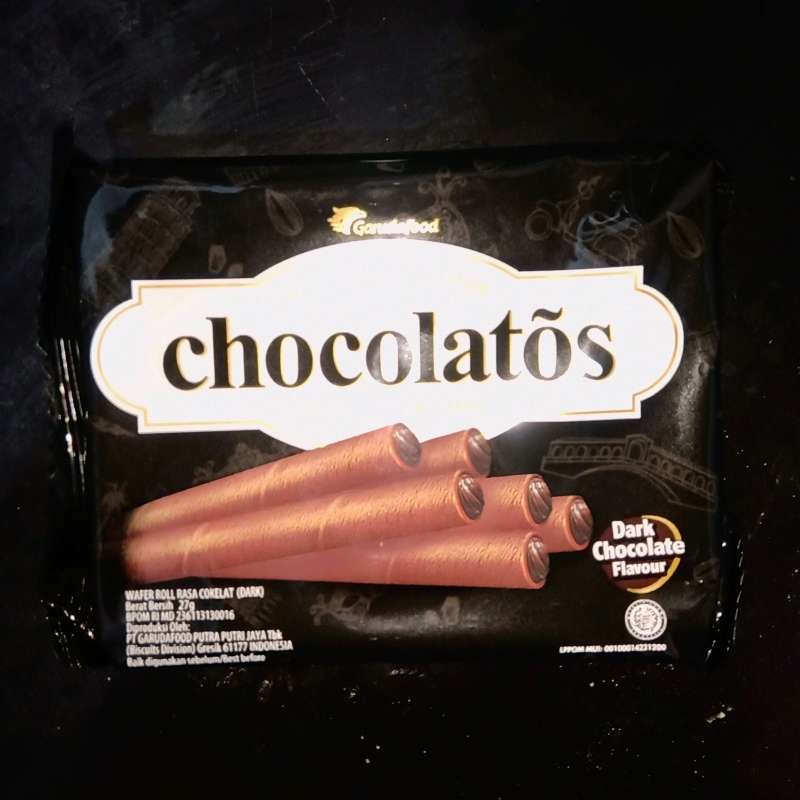 Jual CHOCOLATOS Wafer Roll DARK COKELAT 27gr (1 PAK/10 Bks.) di Seller ...