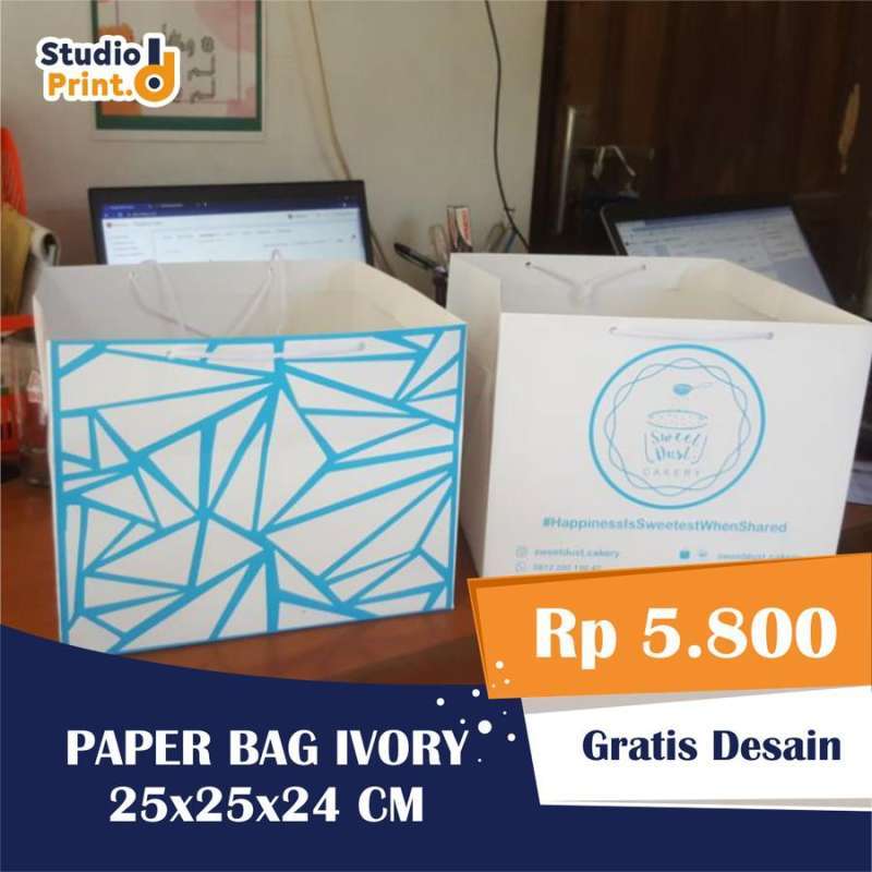 Jual Paper Bag Tas Kertas Ivory Custom Souvenir Kado Bridesmaid Murah ...