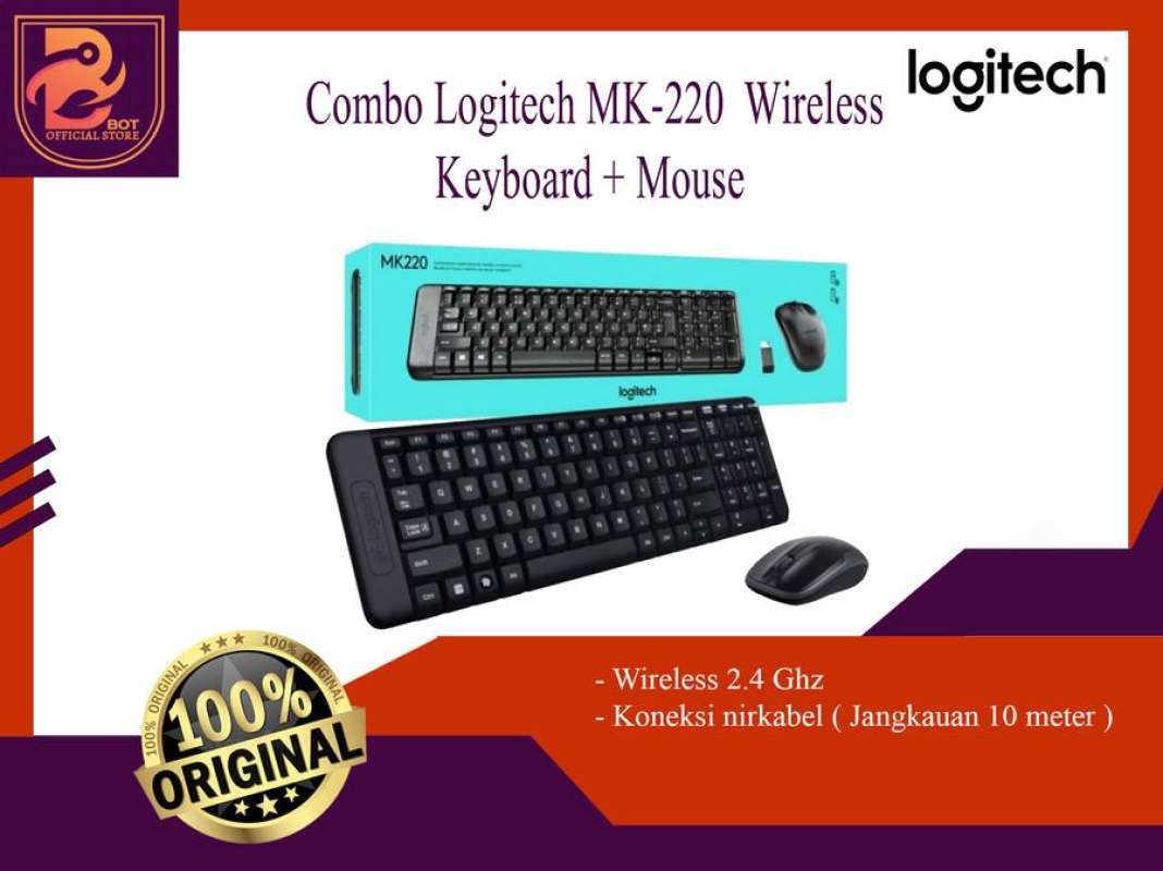 Jual Keyboard dan Mouse Combo Logitech MK-220 Wireless Original Garansi ...